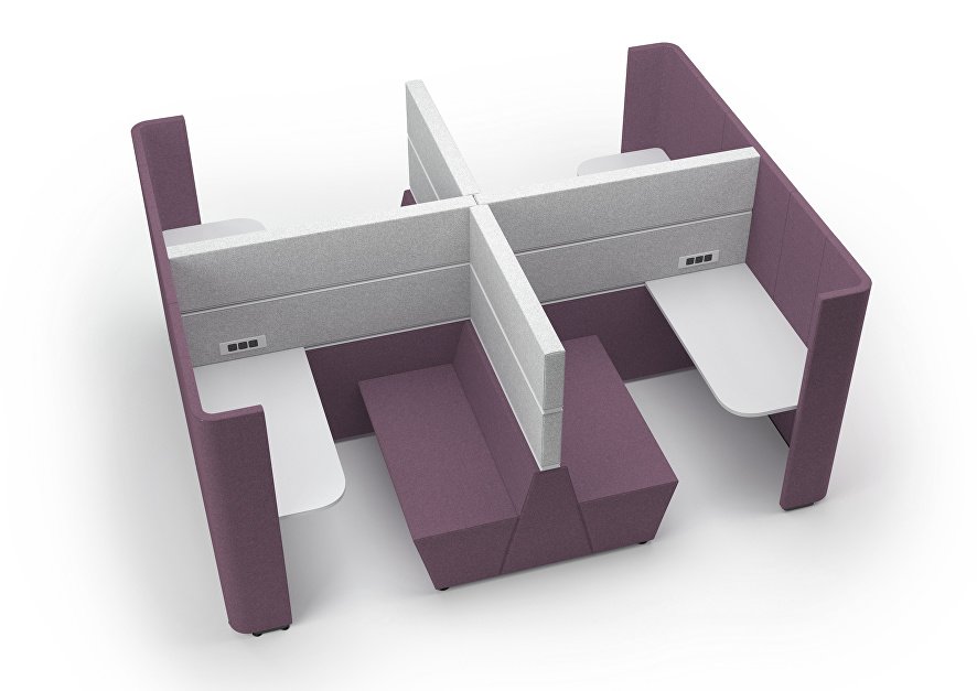 Cubbi quad booth with bench - SCE2B5