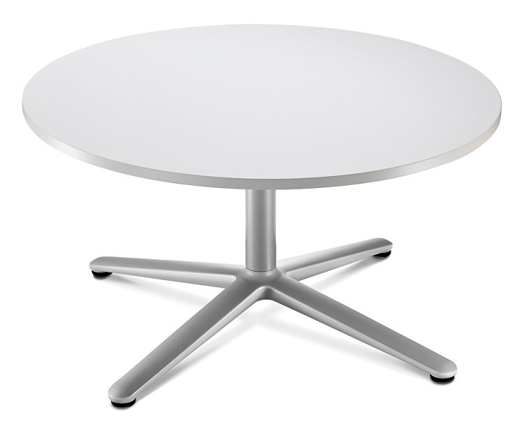 Swoosh round coffee table with 4 star base