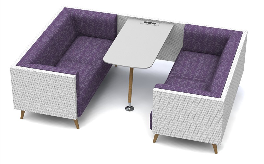 Tryst low back 4 seat booth